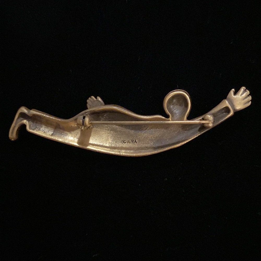 Vintage Alva Roman Gold Tone Pin - Gem